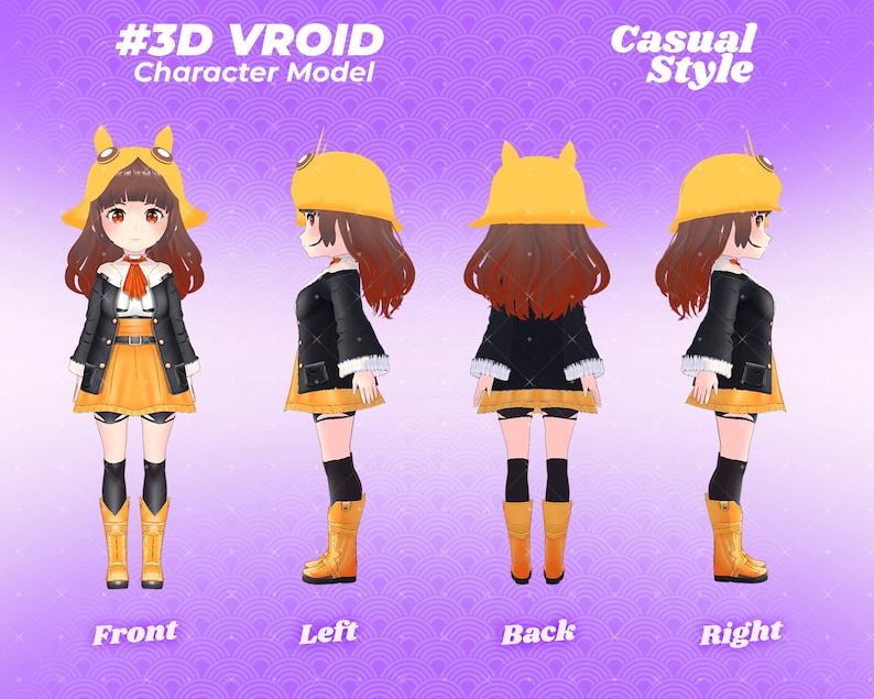 3D Vroid Character, Vtuber Model Free, 3d Model, Vtuber Model, Vroid ...