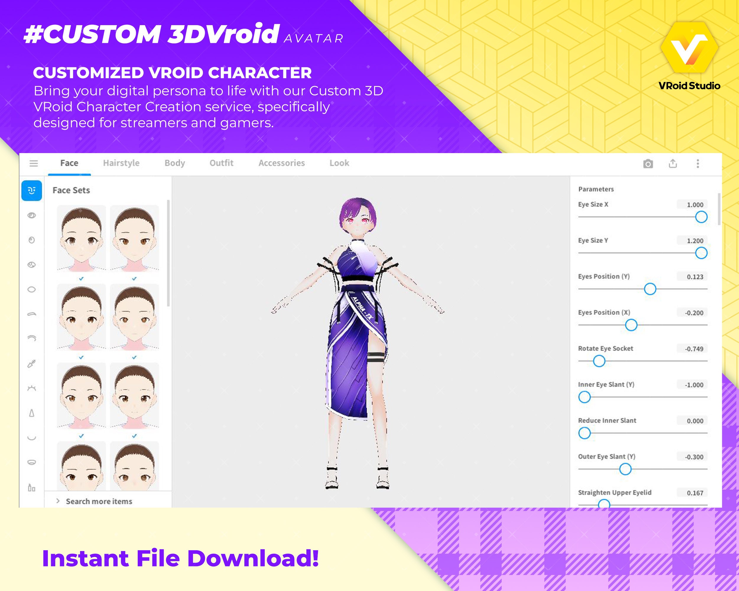 Custom 3D Vroid Character Design for Dazzling Vtuber Streaming - Etsy