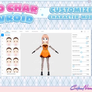 3D Vroid Character Vroid 3D Virtual Model Streamer Avatar - Etsy