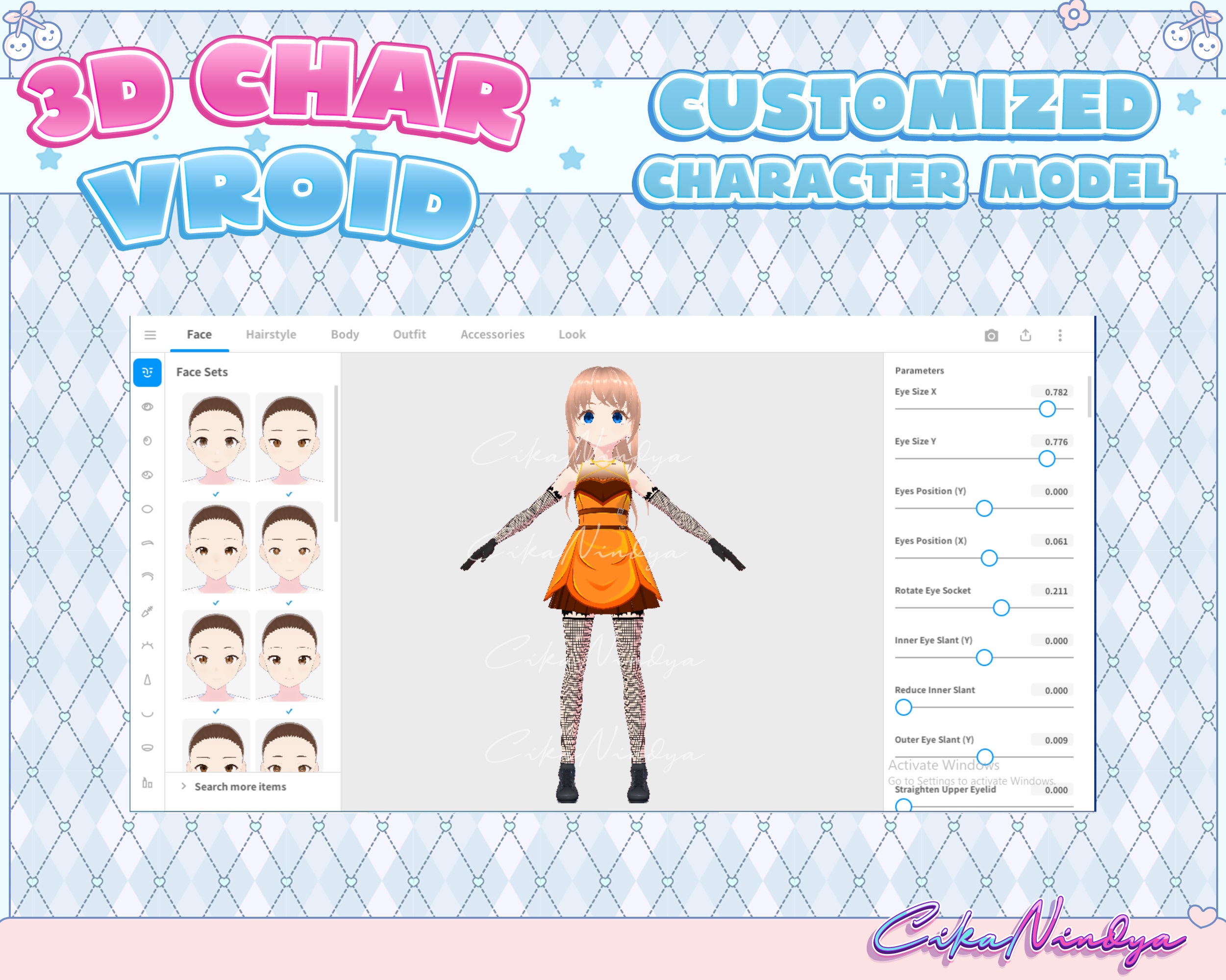 3D Vroid Character Vroid 3D Virtual Model Streamer Avatar - Etsy