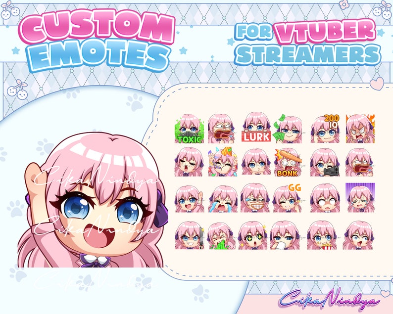 Custom Chibi Emotes Creation for Vtuber Streamers Custom - Etsy Australia