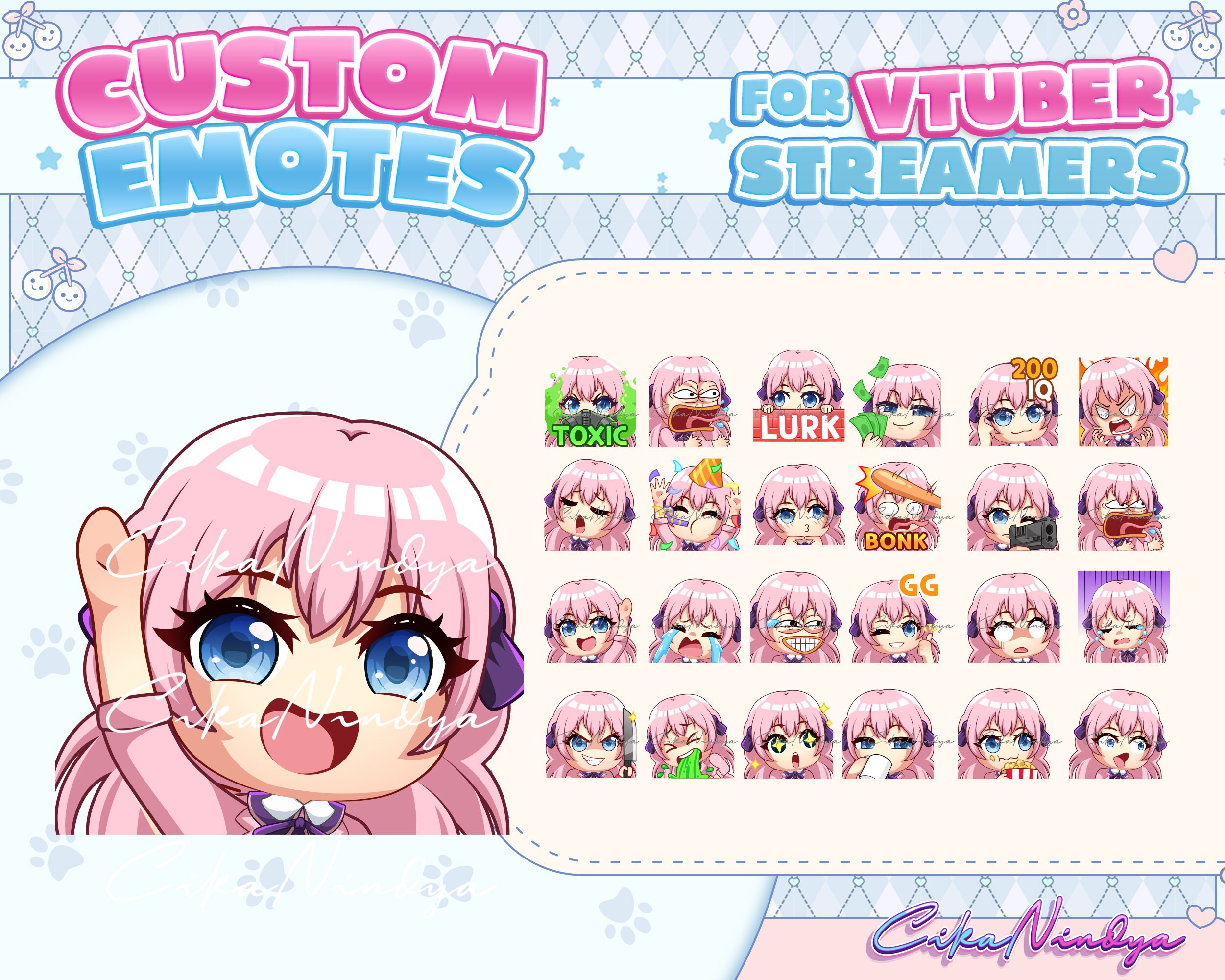 Custom Chibi Emotes Creation for Vtuber Streamers Custom - Etsy UK