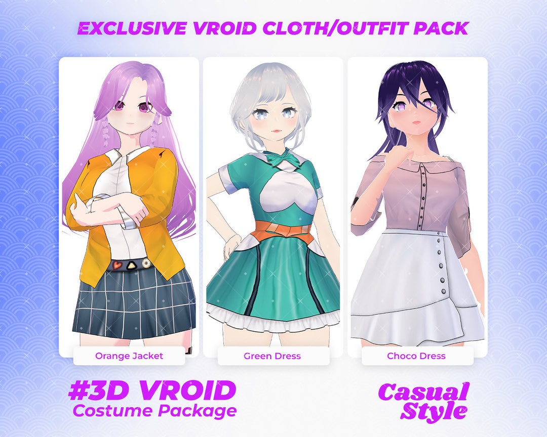 Vroid Clothing Pack, Casual Clothing, Vroid Clothes, Vroid Assets ...