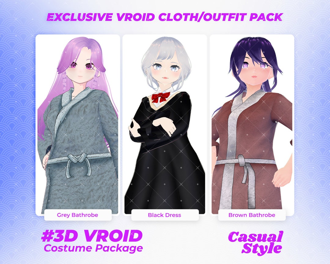 Ready to Stream Casual Dress Collection - Vroid Clothing Pack, Vroid ...