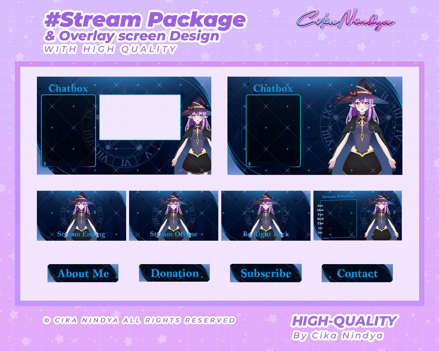 Vtuber Overlay, Overlay, Vtuber, Stream Overlay, Overlay Twitch Gamer's ...