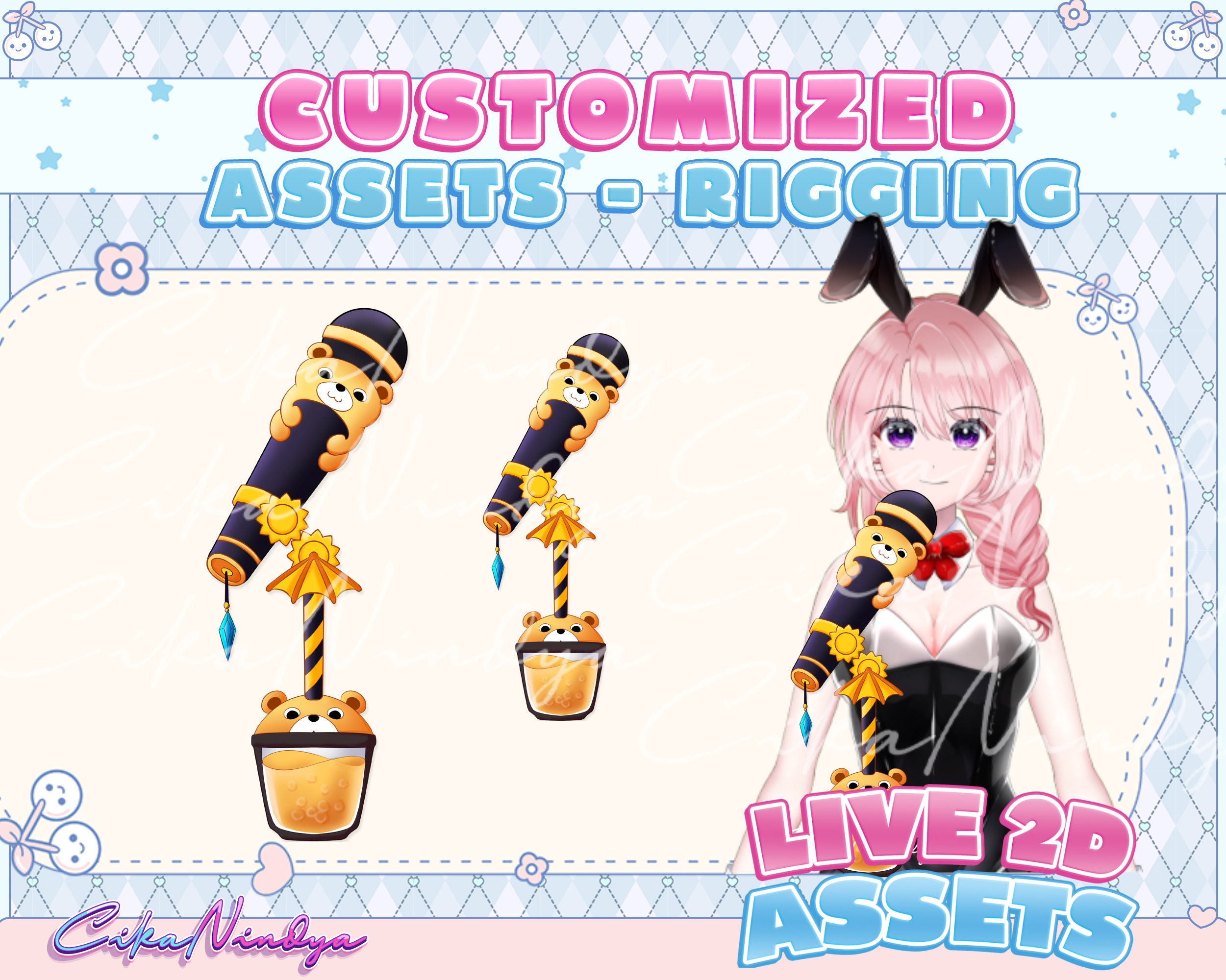 Vtuber Assets Design Asset Twitch Assets Vtuber Asset Mic - Etsy