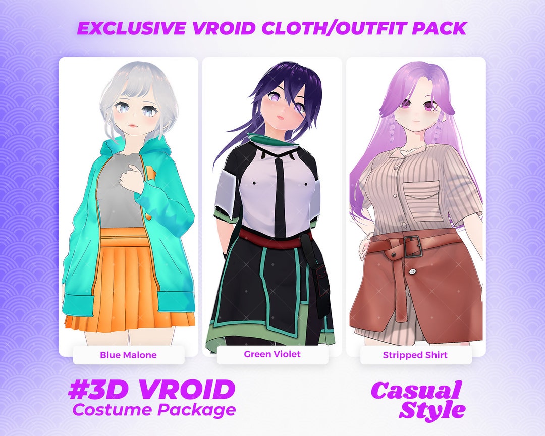 Vroid Clothing Pack, Vroid Girl, Style Upgrade, Clothes, Kawaii Clothes ...