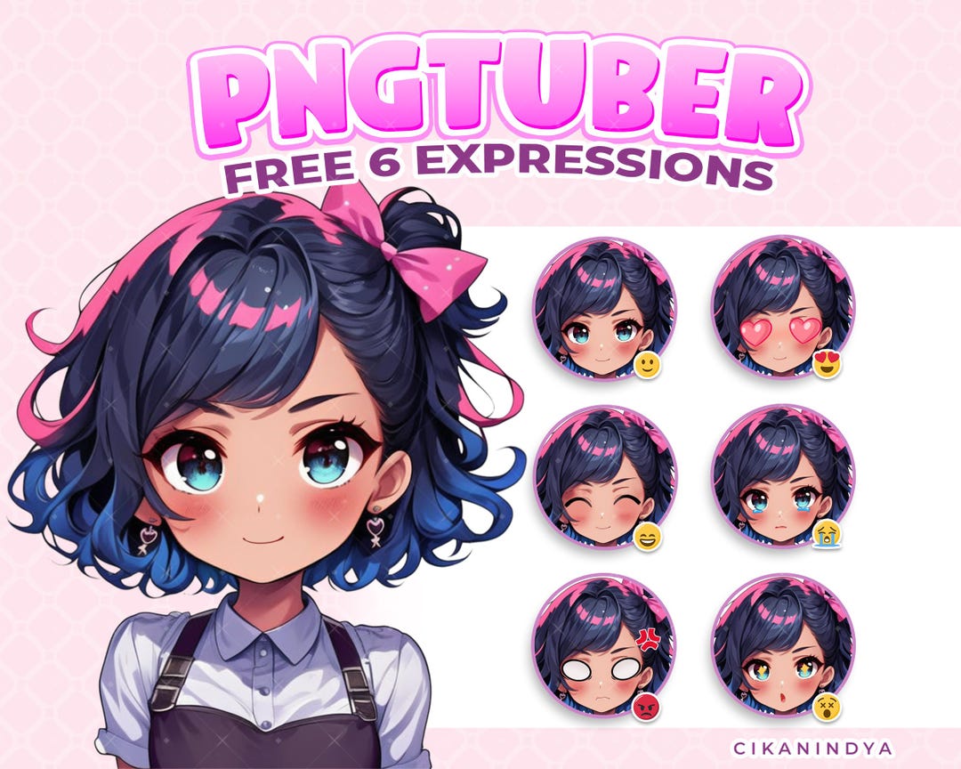 PNG Tuber | Playful Character Chibi for Enhance Streams | Get 6 Poses ...