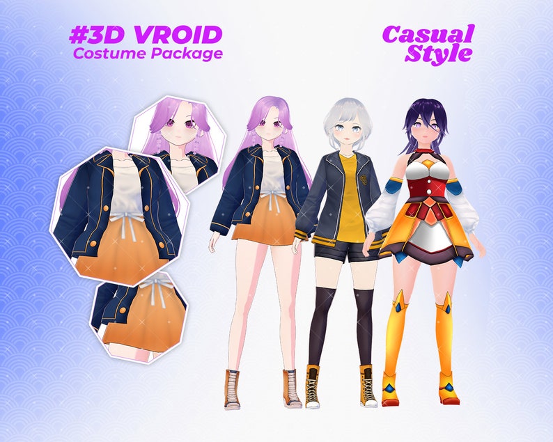 Casual Elegance Pack For Vroid Trio Of Stylish Everyday Outfits Vroid