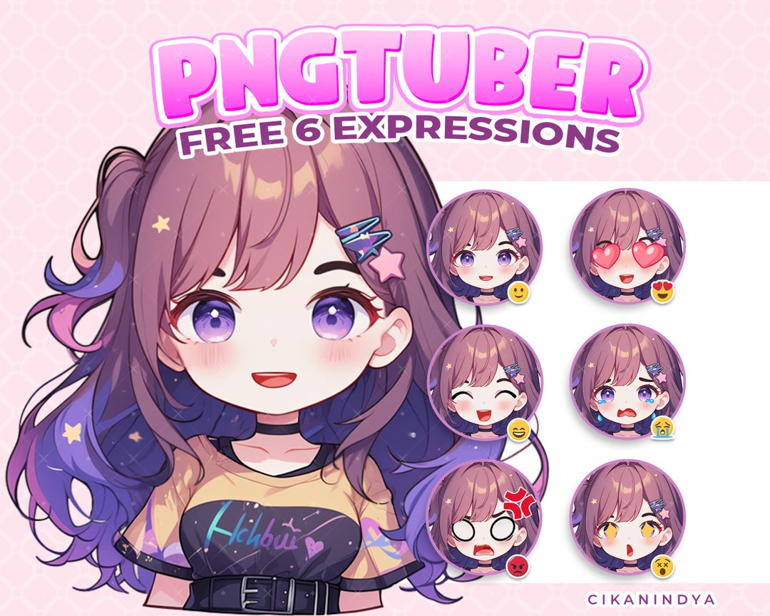 Girly PNG Tuber Avatar: 12 Poses, Black T-shirt (veadomini File) - Etsy