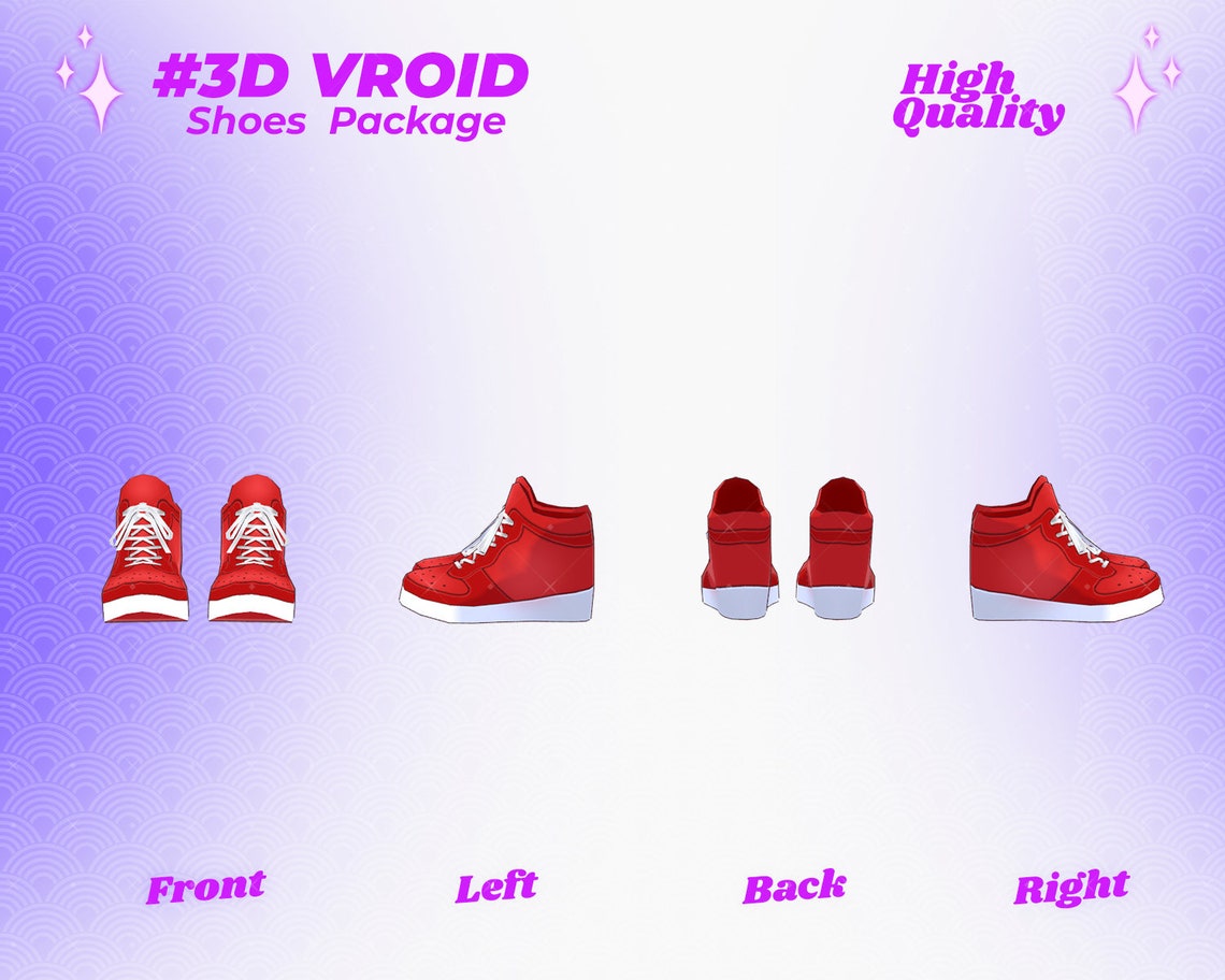 3D Vroid Shoes Pack: Streamer Avatar Footwear (.vroidcustomitem) - Etsy