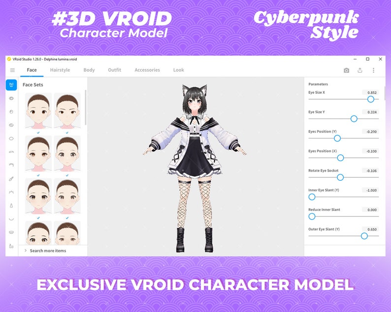 Stream Avatar Revolution 3D Vroid Model Girl Delphine Lumina for ...