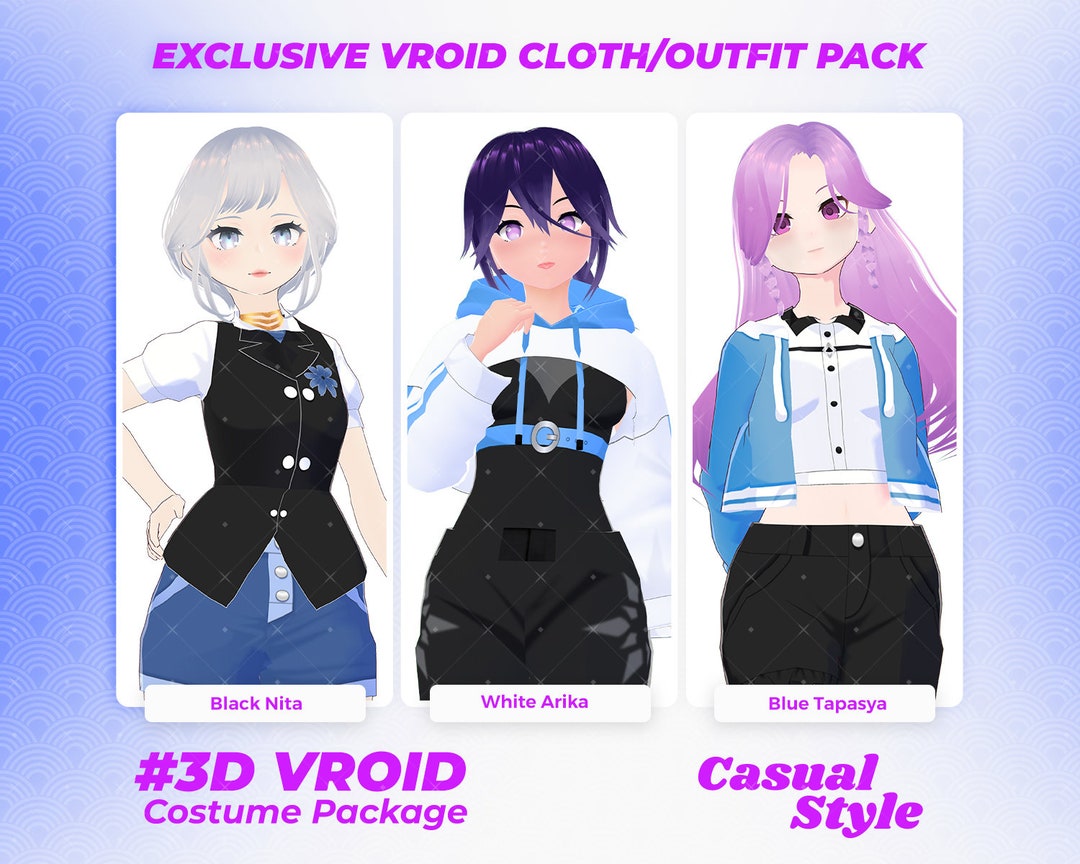 Vtuber Casual Outfits Cozy Couture Collection-vroid Clothing Pack ...