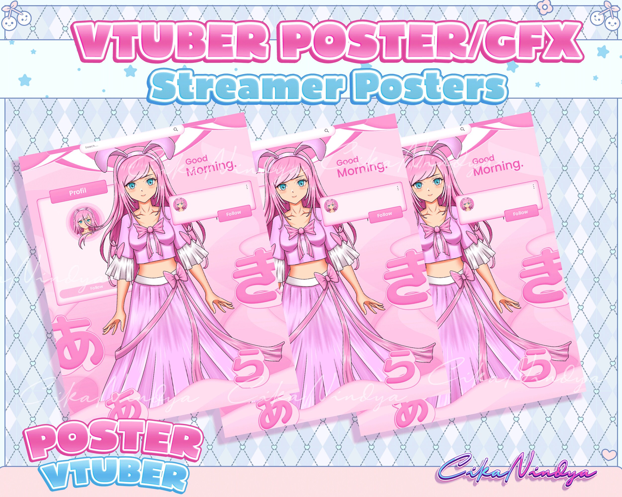 Vtuber Poster Anime Poster Poster Frames Poster Modern - Etsy