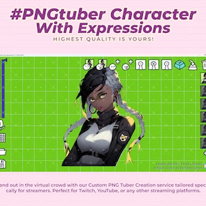 Pngtuber | Cyberpunk PNG Tuber for Gaming Streamers | 12 Character ...