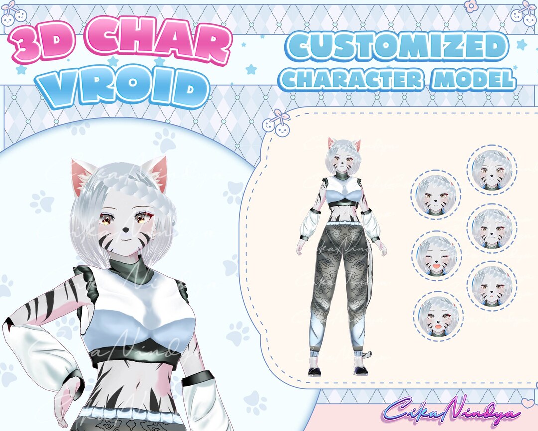 3D Vroid Character 3d Model Commission Vtuber Model Vroid - Etsy