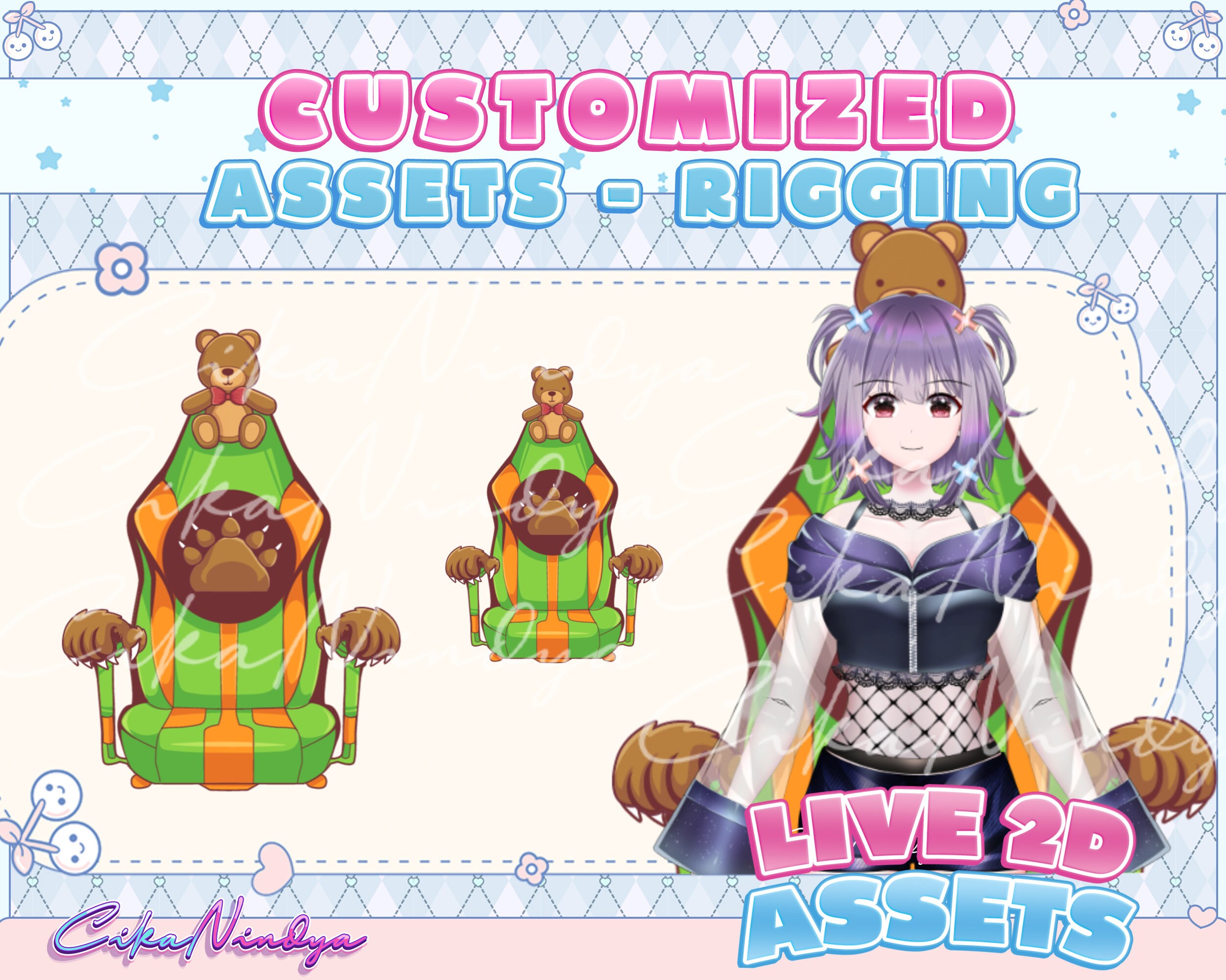 Enhance Your Setup With Vtuber Assets Chair Bear for Live2d - Etsy
