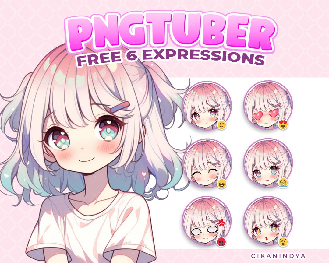 PNG Tuber | Vtuber Character With Soft Pink Hair and Dreamy Eyes for ...