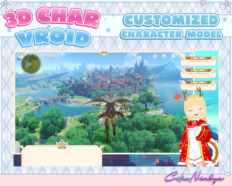 3D Vroid Character Streamer Avatar Virtual Model 3D Vroid - Etsy