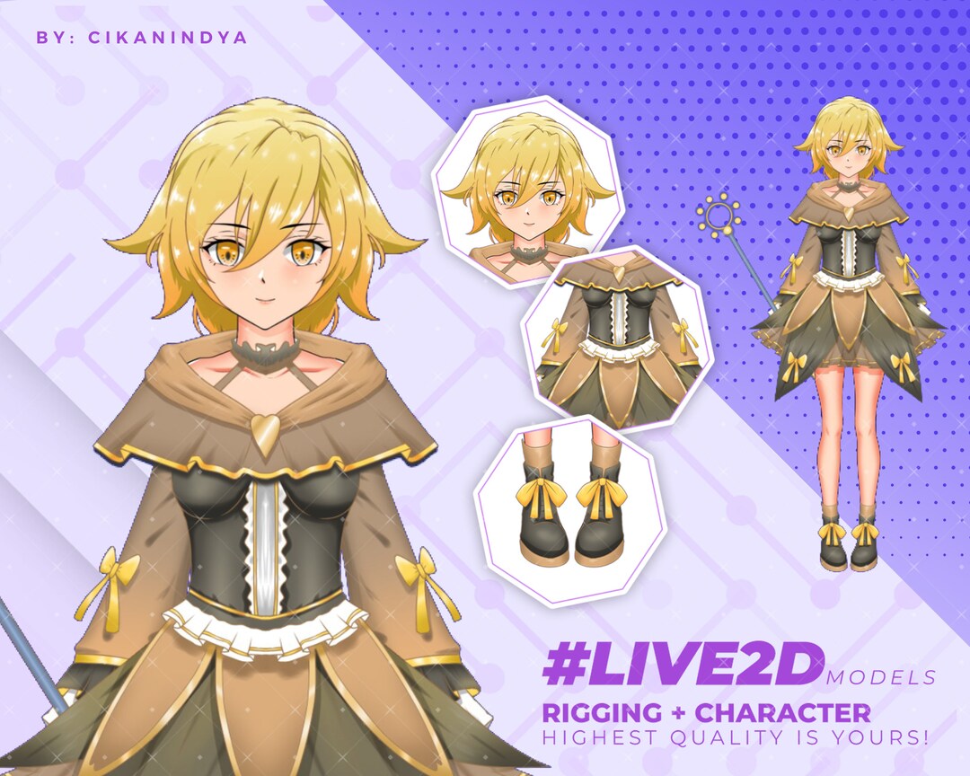 Blonde Bob Vtuber Model: 7 Expressions, Walk Motion, Live2d Rigging - Etsy