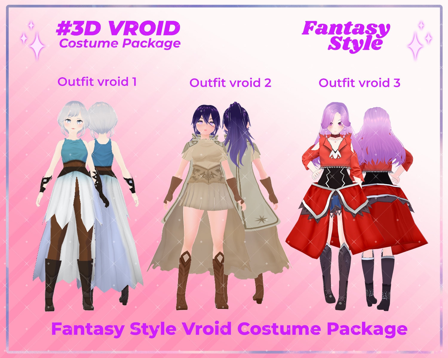 Vroid Clothing Pack Vroid Assets Vroid Outfit Cosplay - Etsy