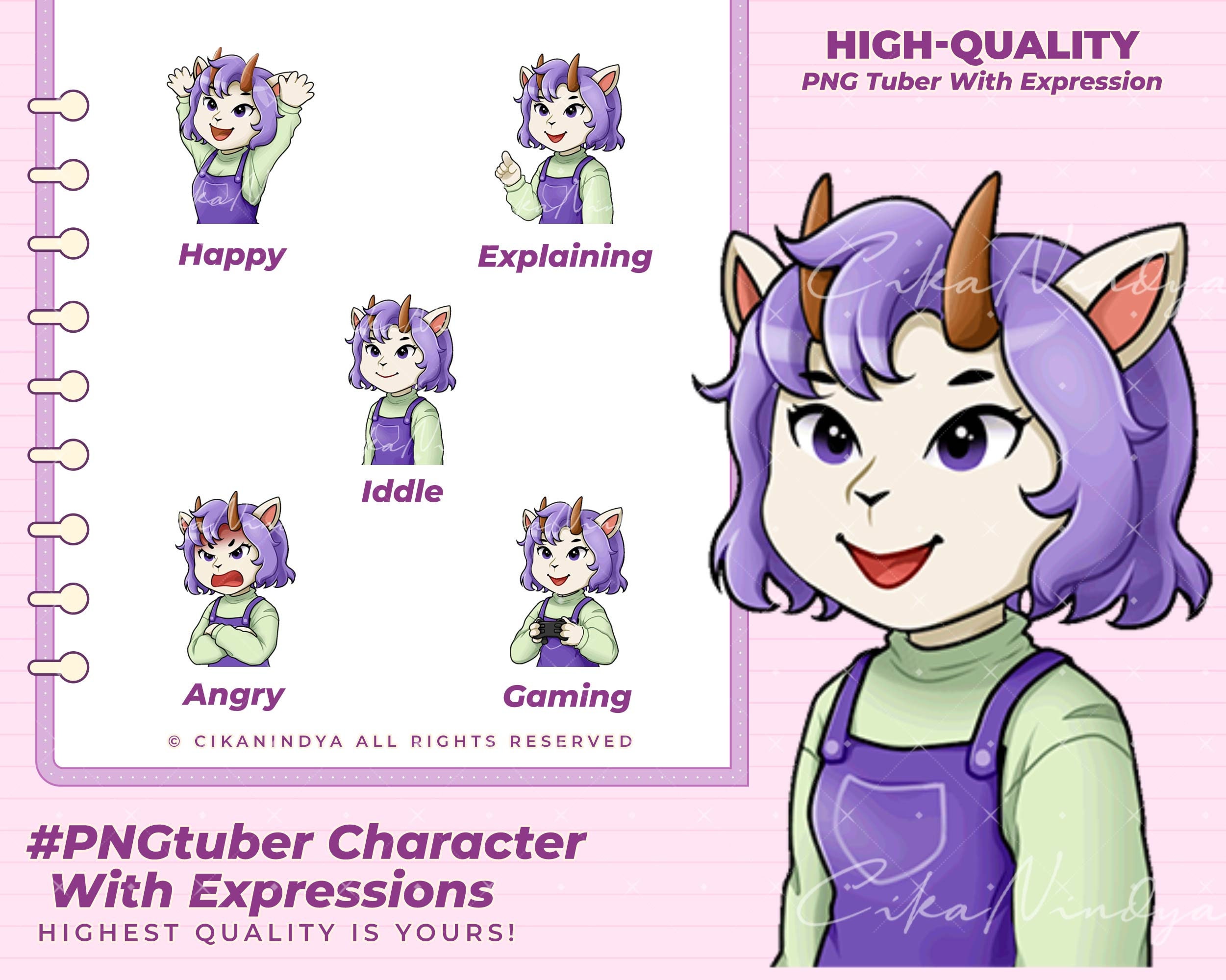 Png Tuber Png Tuber Twitch Gif Pngtuber Pngtuber Model Etsy