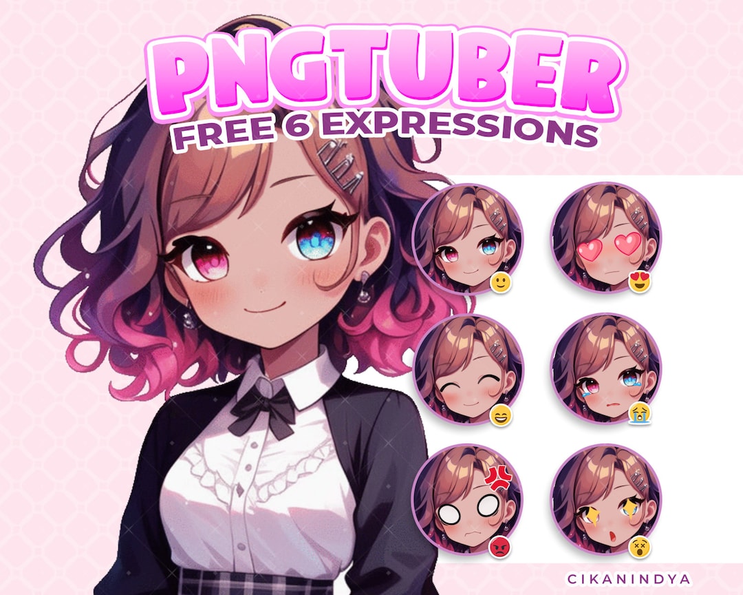 PNG Tuber | Two-toned Eye PNG Tuber Avatar for Streamers | Get 6 Poses ...