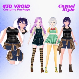 Vroid Clothing Pack, Youthful Vtuber, Clothes, College Apparel, Cosplay ...