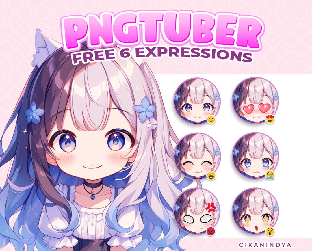 Interactive PNG Tuber Model | 12 Poses, Stream Avatar - Etsy