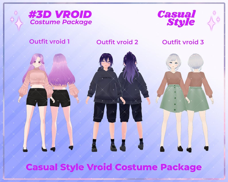 3D Vroid Clothes Pack Clothes Vroid Sexy Clothes Cosplay - Etsy