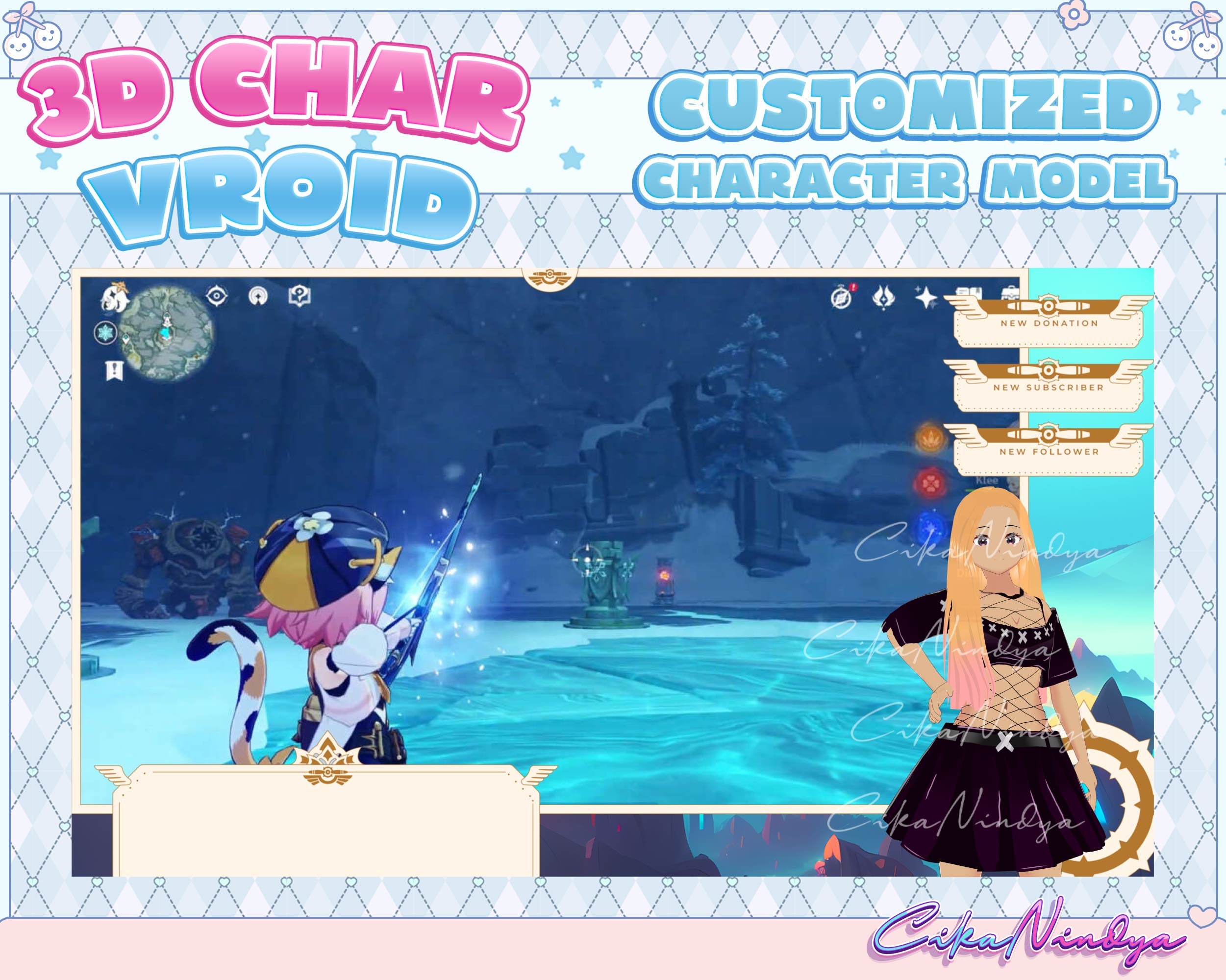 3D Vroid Character 3D Vroid 3d Model Commission Vtuber - Etsy