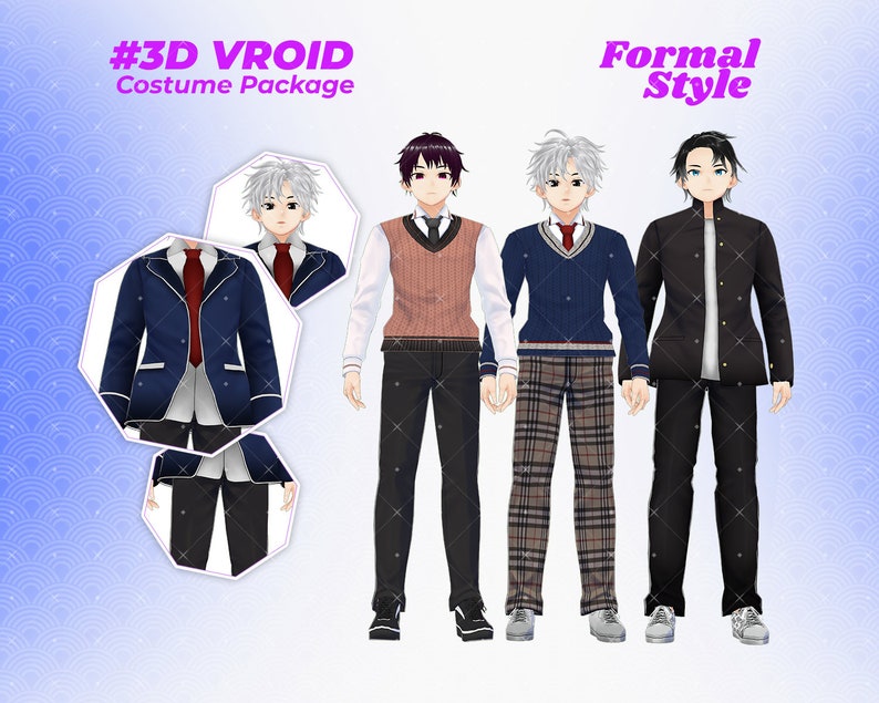 Vroid Clothing Pack, 3d, Clothes, Vroid, Cosplay Costume Gentleman Gala ...