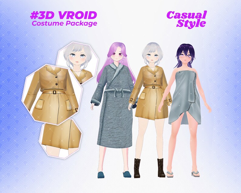 3-in-1 Vroid Outfit Pack: Casual Weekend Vibes (vroidcustomitem File ...
