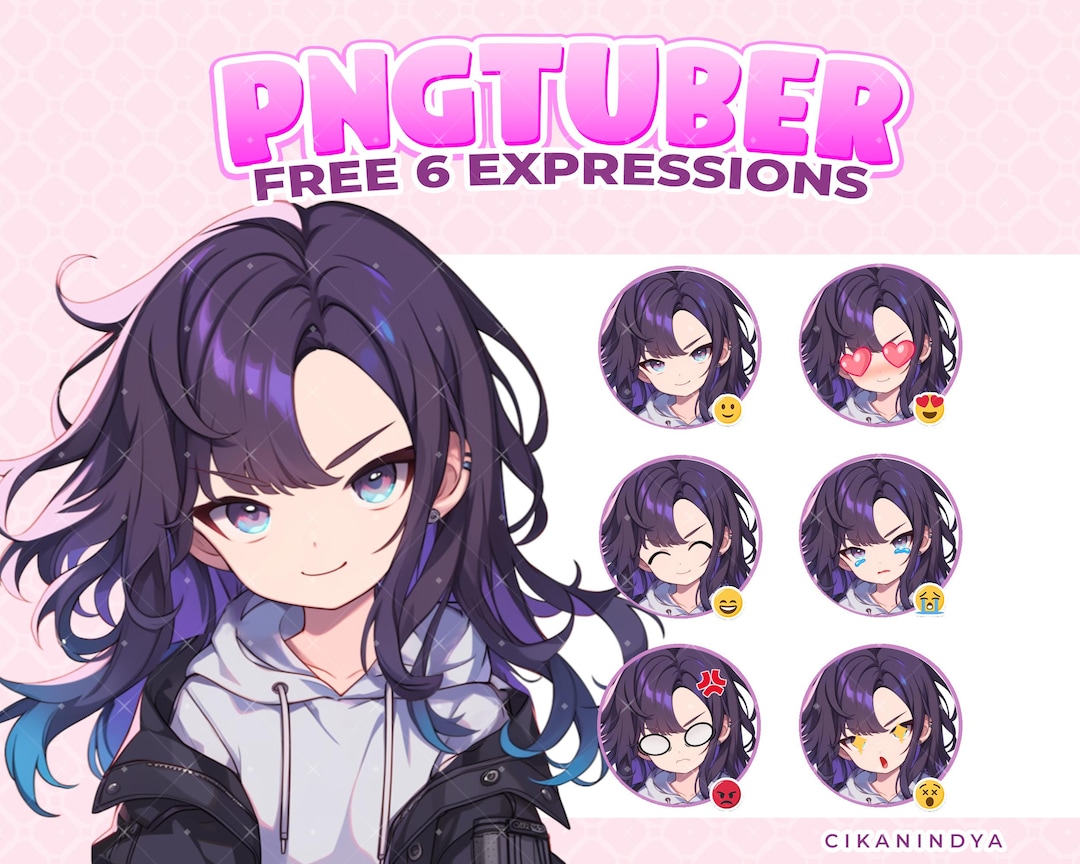 Premade Pngtuber – Edgy Chibi Avatar With Dark Aesthetic - Etsy