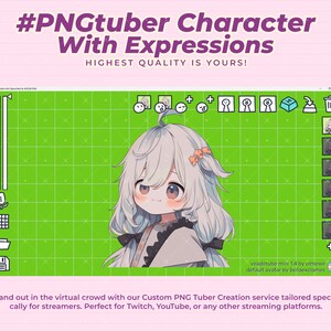 Pngtuber | Perfect Streamer PNG Tuber Chibi Gray Girl for Twitch | 12 ...