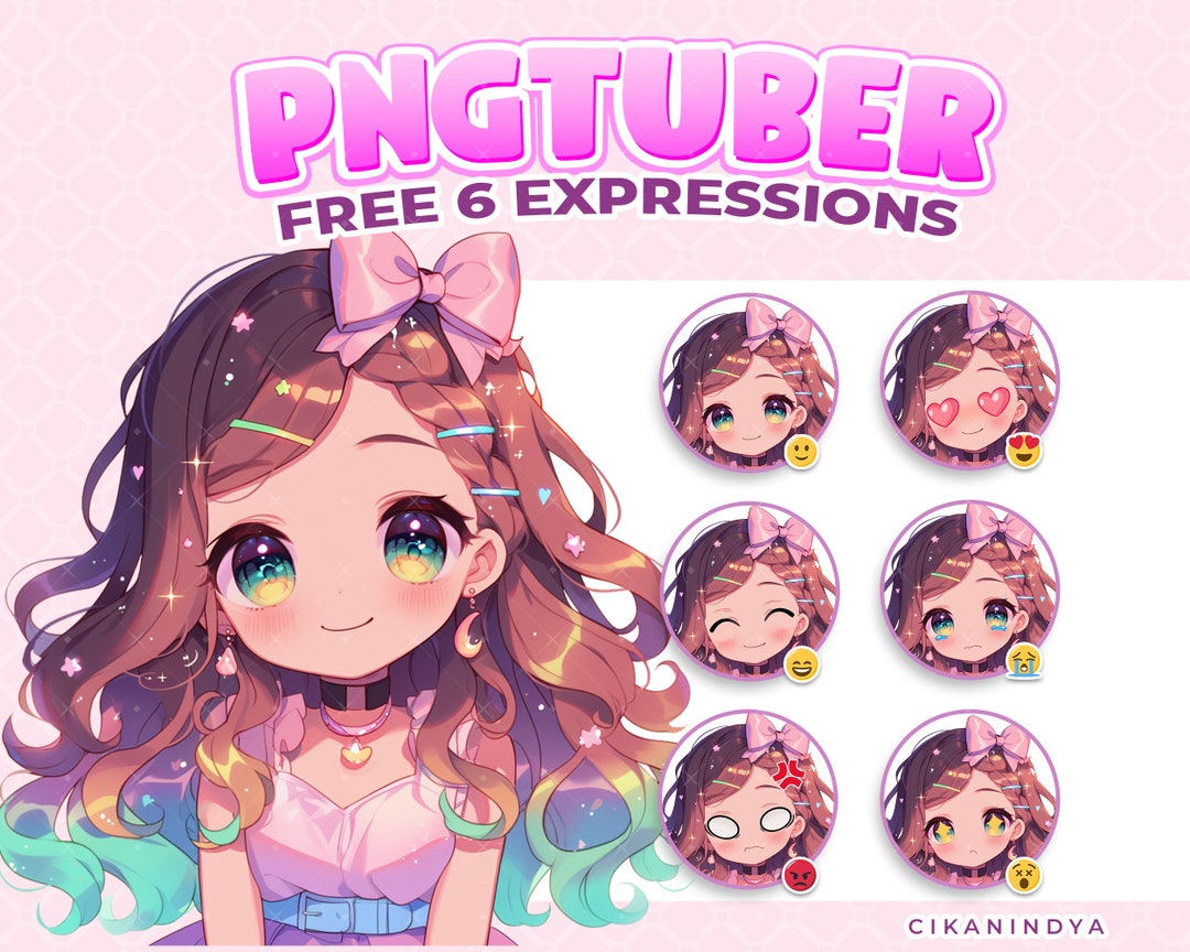 PNG Tuber | PNG Tuber Chibi Girl Party Style for Twitch Streaming | Get ...