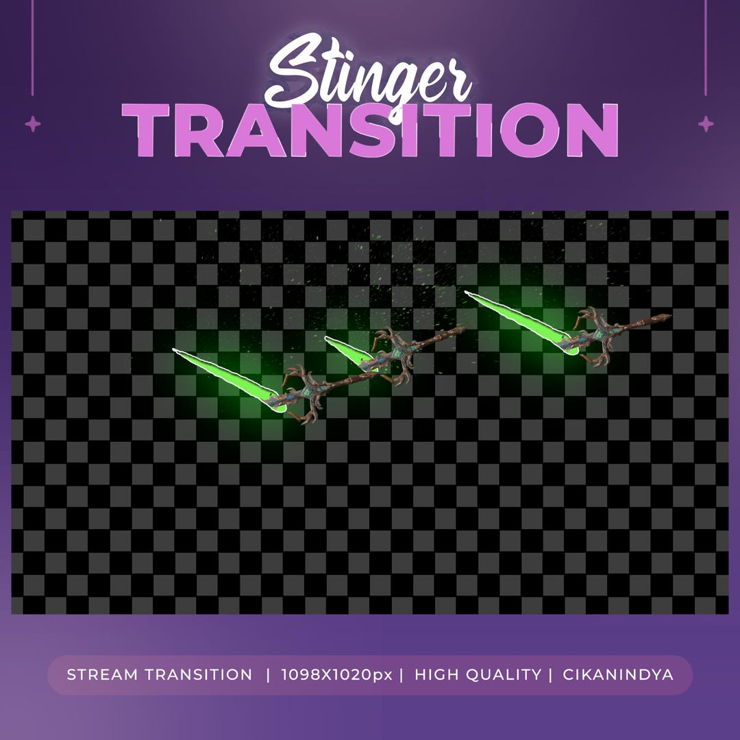 Animated Stringer Transition | Dual Green Blade Slash Animation With ...