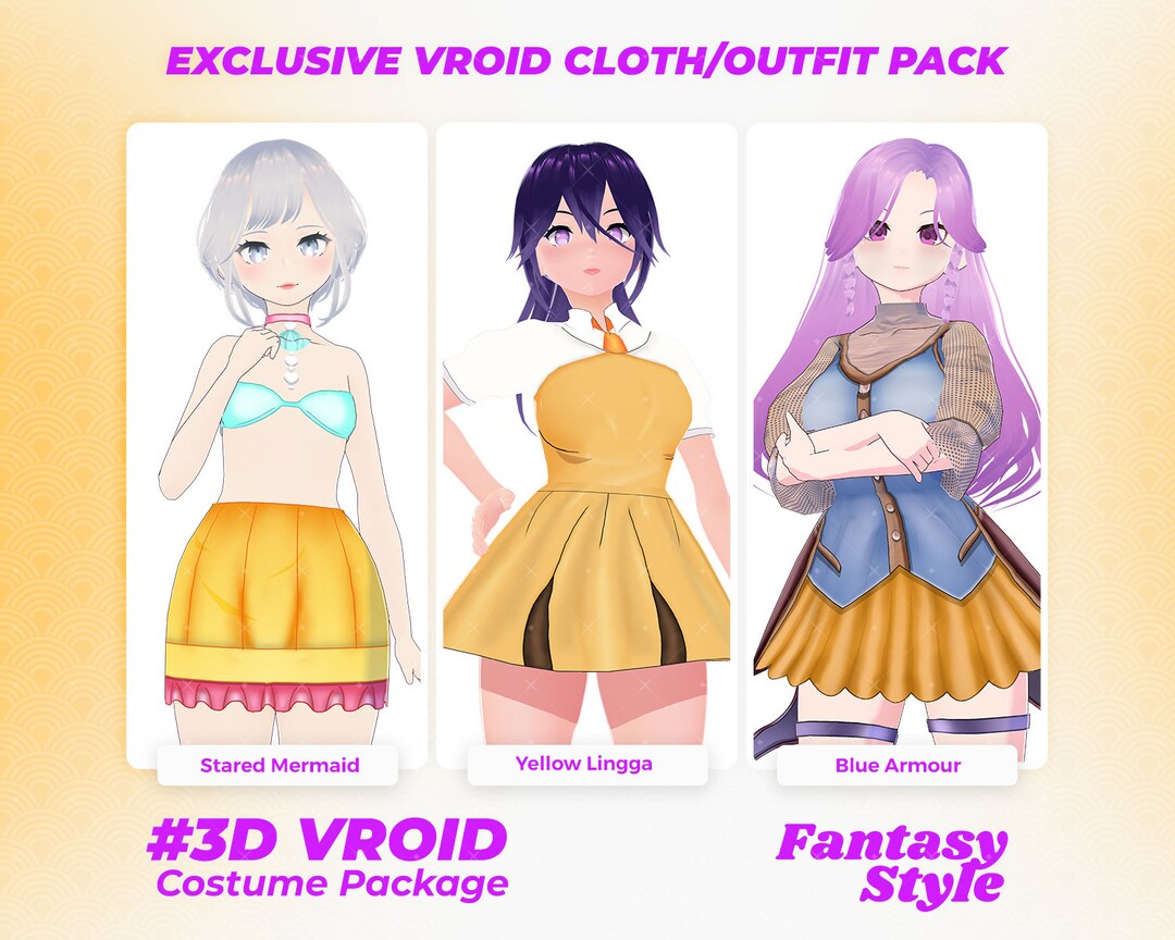 Elegant Fantasy Vroid Outfit Package - Vroid Clothing Pack, Fantasy Outfits, Fairytale Clothes ...