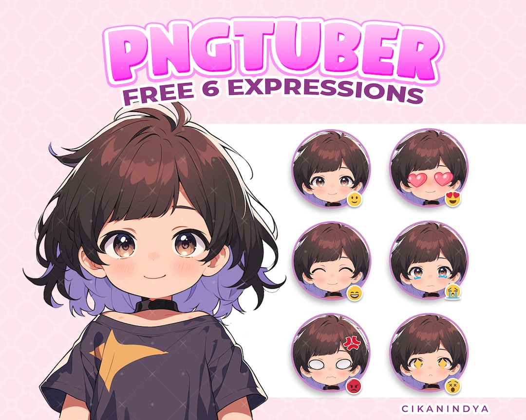 Ready-to-use Pngtuber Avatar: 6 Poses, Streaming Character - Etsy