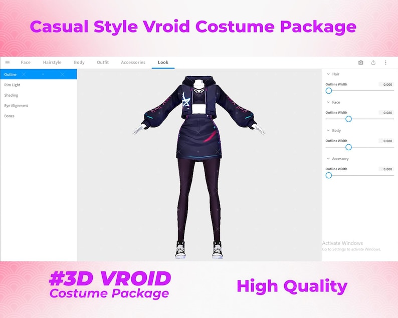 Vroid Outfit Pack: 3-in-1 Anime Girl Fashion (vroidcustomitem File) - Etsy