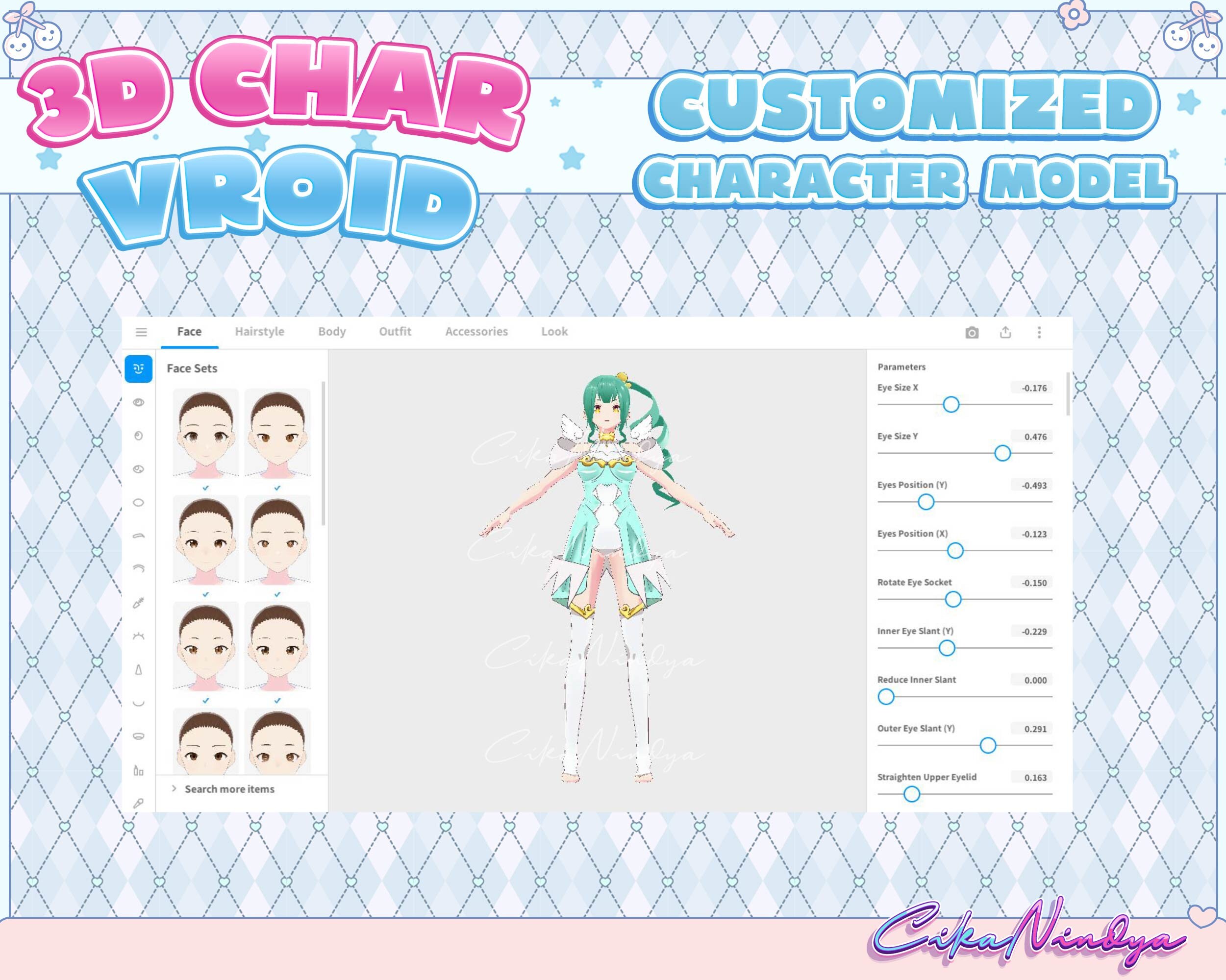 Heavenly Angel Vtuber 3D Vroid Character With Green Hair for - Etsy