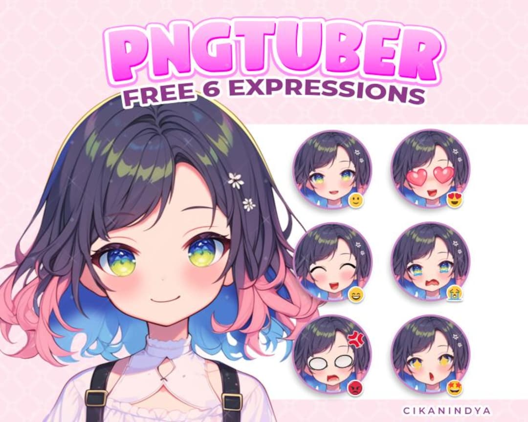 Chibi Nature-inspired Pngtuber – Ready-to-use Gradient Pastel Design - Etsy