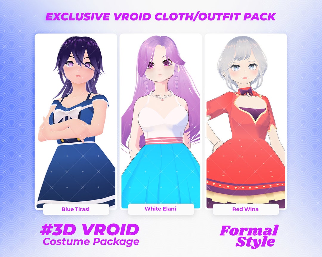 Vroid Formal Girl Outfit Collection for Streamer Avatar - Vroid ...