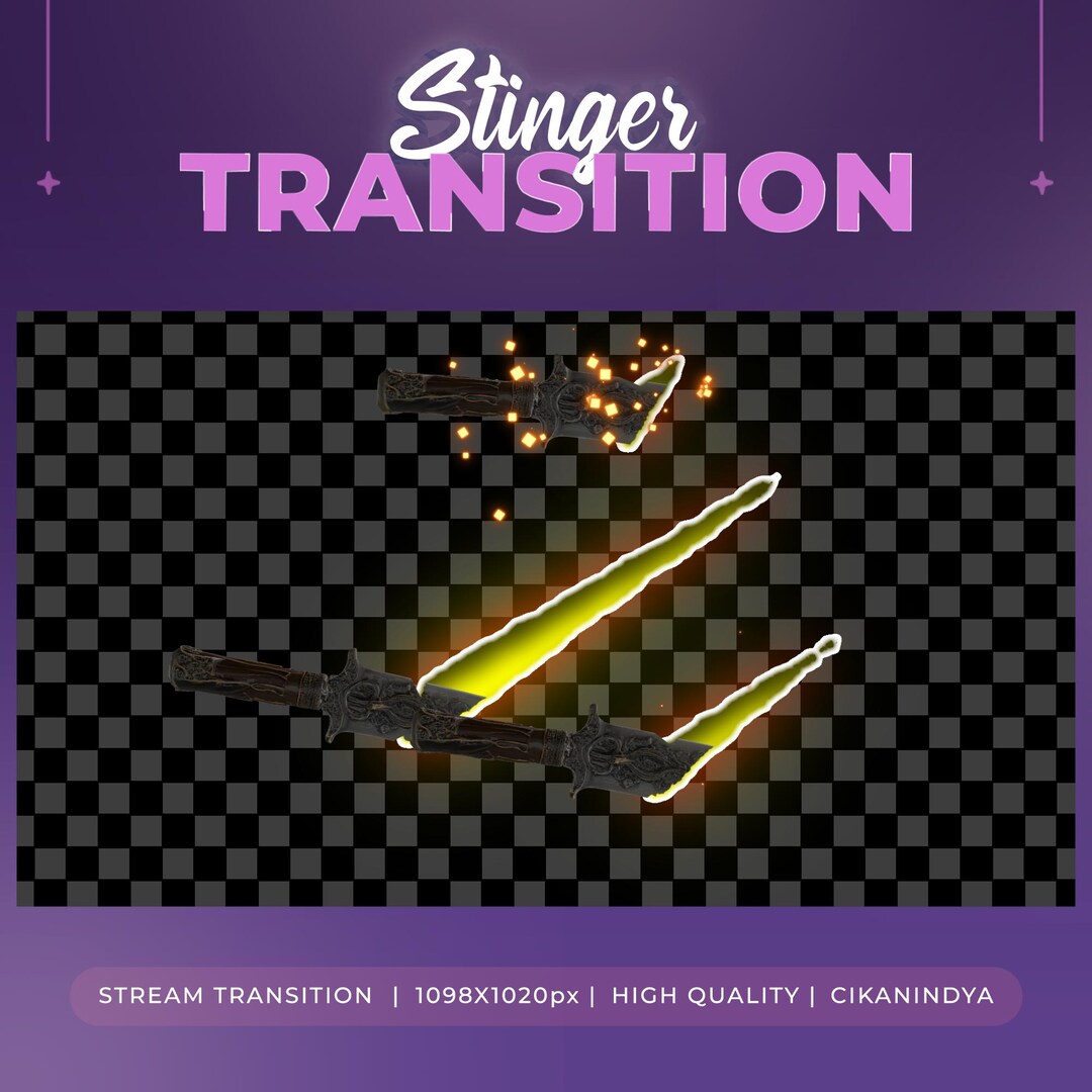 Stinger Transition Knife Swipe | Sharp Animated Overlay for Streamers | Twitch Stream | Youtube ...