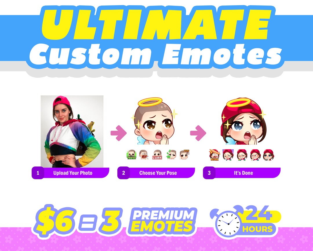 Vtuber Emotes Collection | Unique Custom Twitch Designs | Chibi and ...