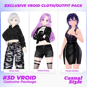 Vroid Clothing Pack, Vroid Outfit, Cosplay Costume, Vroid Assets ...