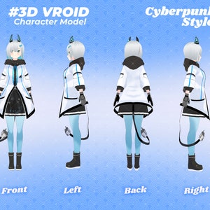 Innovative Style 3D Vroid Character White Hair Cyber Anime Girl for ...