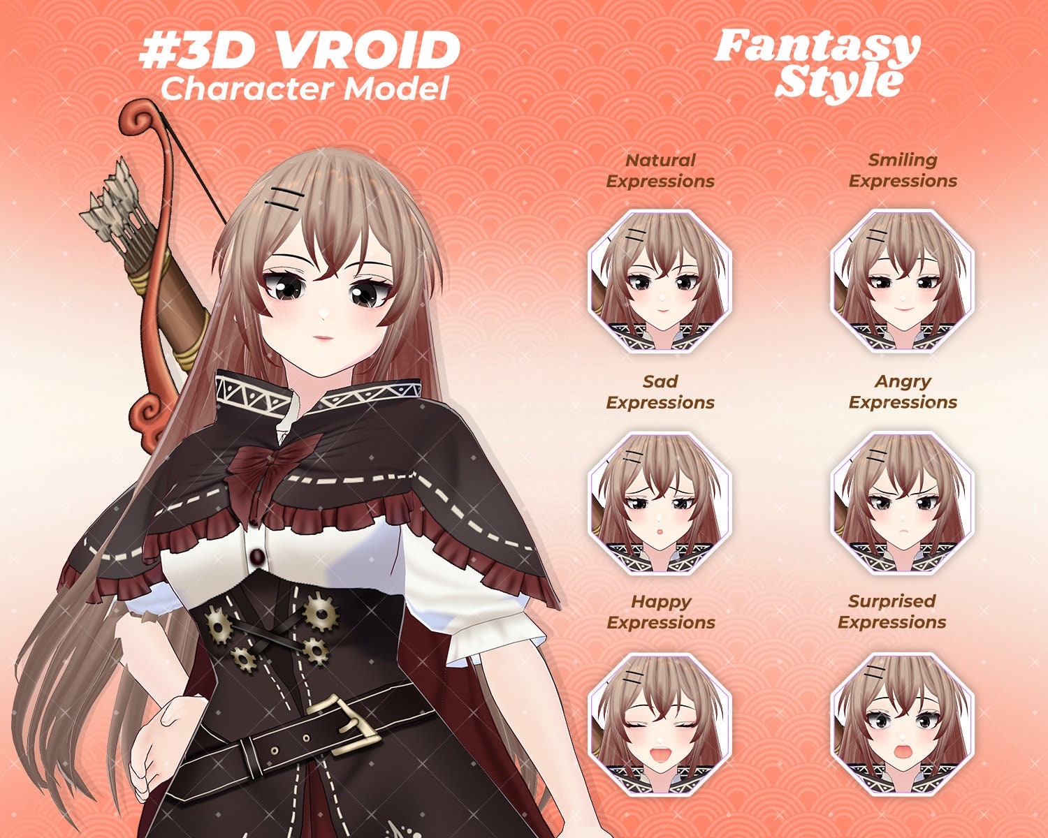 3D Vroid Character, Interactive 3D Model, Avatar Style Next-gen Stream ...