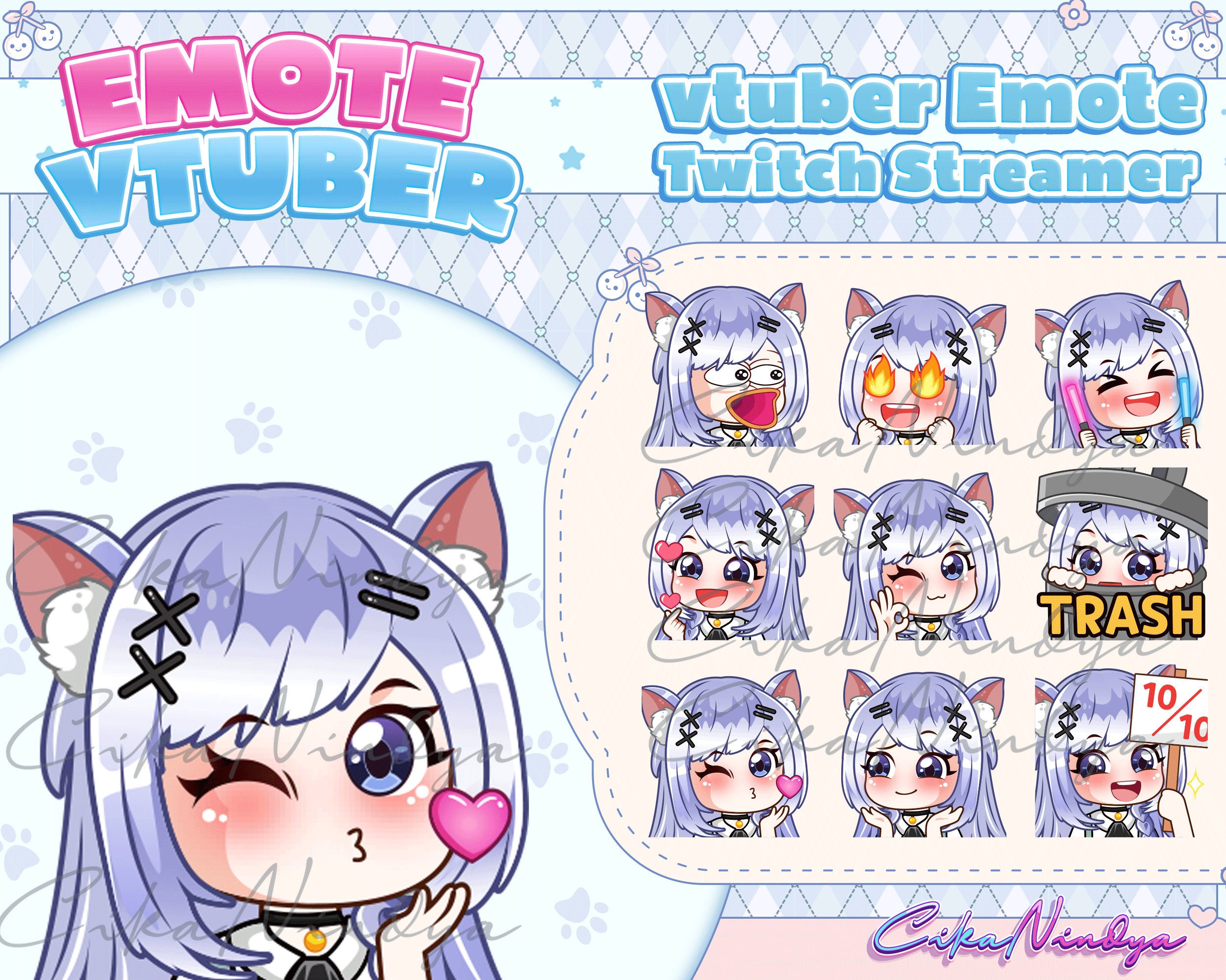 Engage Your Viewers With Vtuber Emote Animal Ear 25 Pose for - Etsy