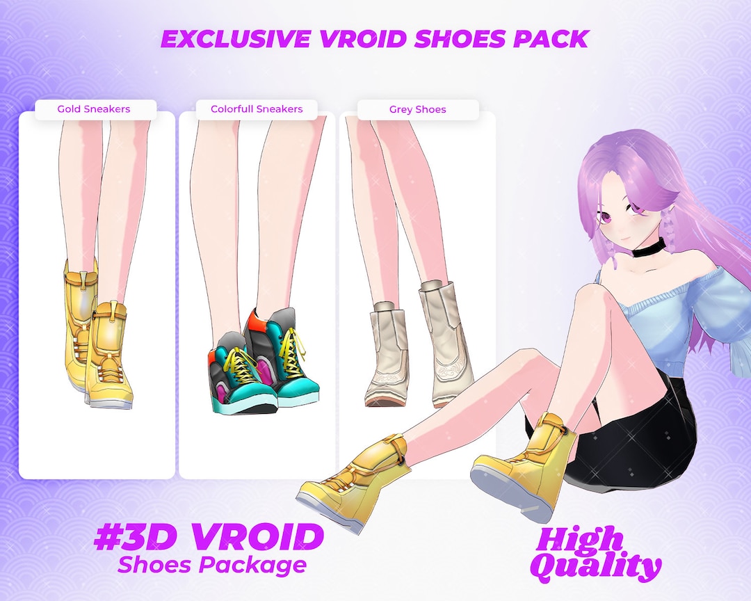 3D Vroid Shoes Pack: Virtual Streamer Fashion Accessories - Etsy